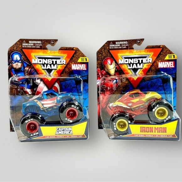 Marvel | Toys | Monster Jam Trucks X Marvel 224 Iron Man Captain ...